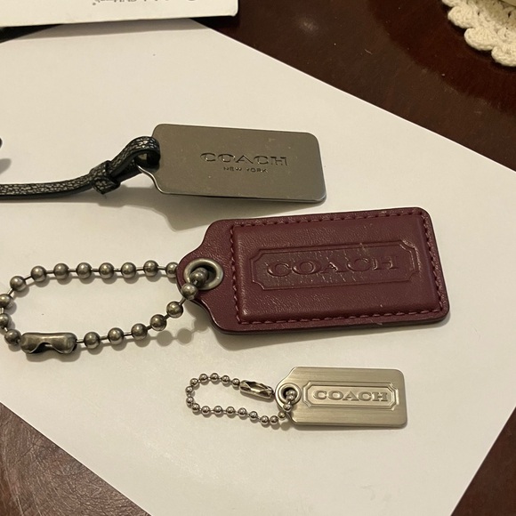 Coach | Accessories | Coach Maroon Leather And Silver Purse Hang Tag ...